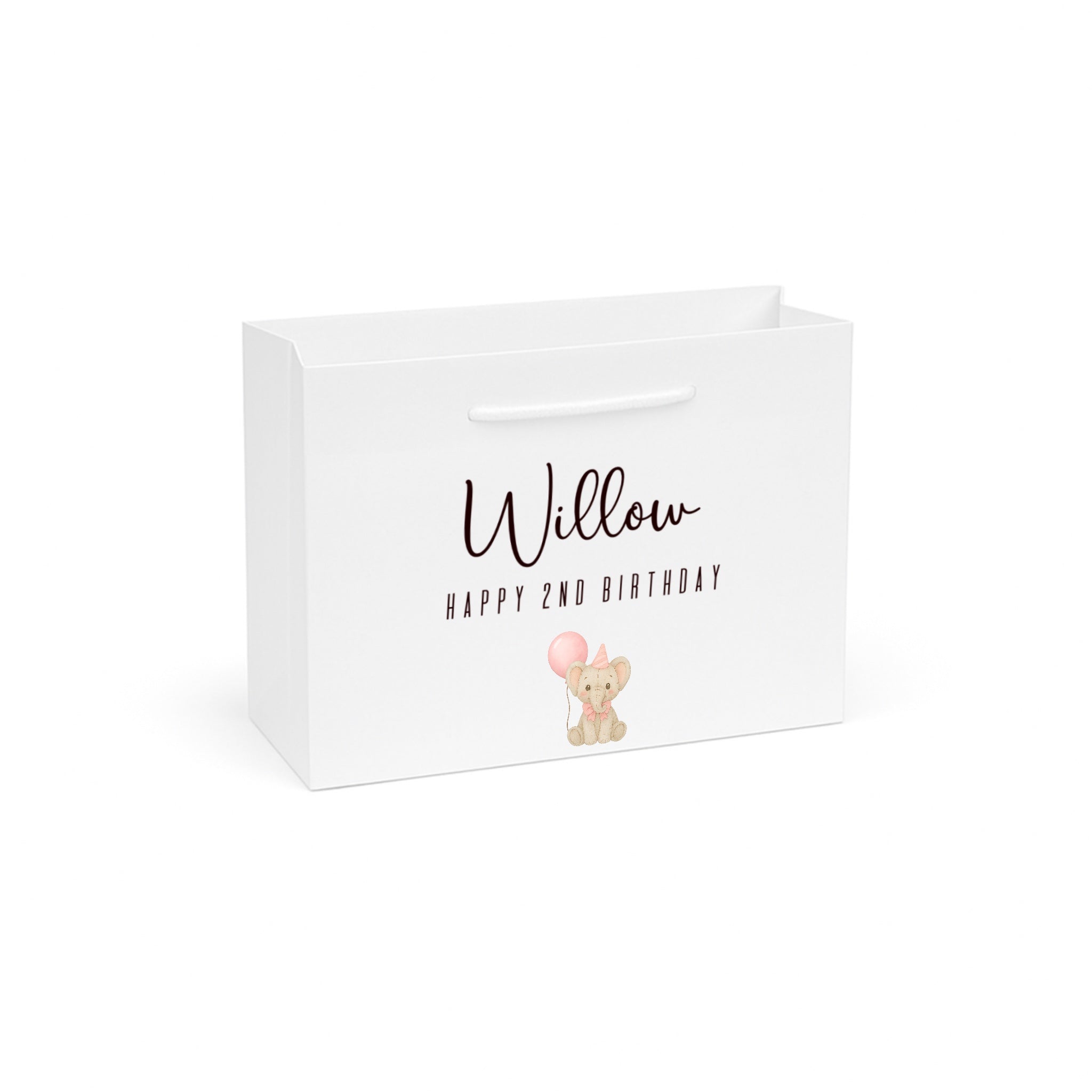 Personalised Pink Elephant Birthday Gift Bag – Deadcrafty